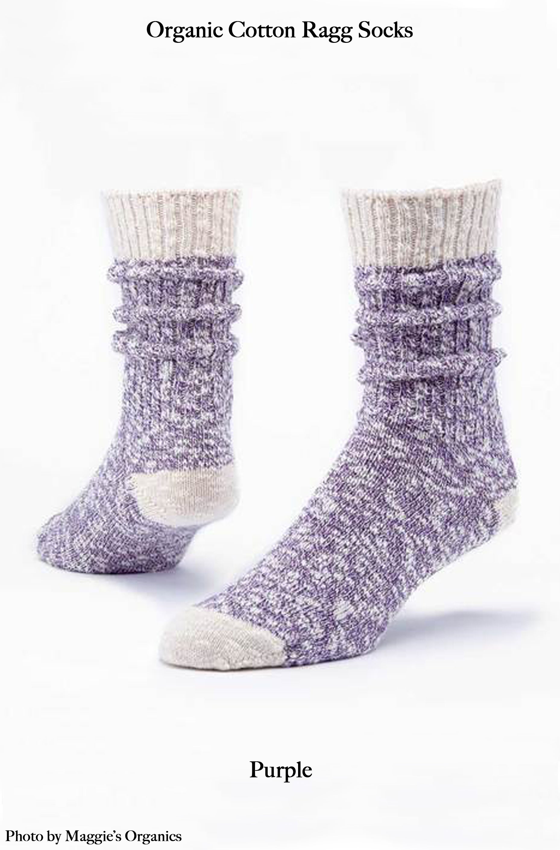 Socks, Ragg Sock, Heathered Purple | Santa Fe Hemp